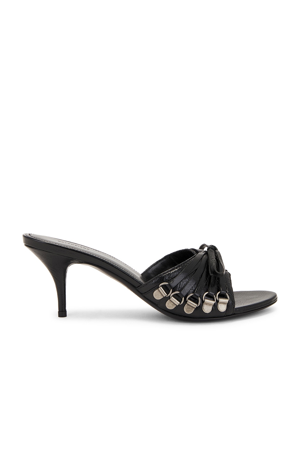 Balenciaga 26s Heeled Sandals 70 Black Crocodile Patterned Cowhide 681349